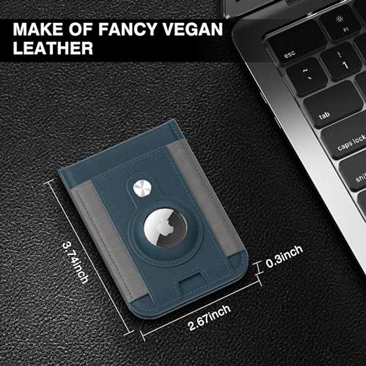 KPNEOL Magsafe Wallet with Airtag Holder, Magnetic Bifold for Men, Fits 7 Cards, Mag Wallet for iPhone 15/14/13/12 Series, Blue