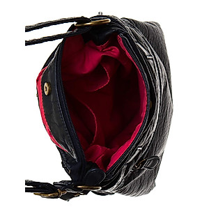 Ampere Creations Soft Vegan Leather Handbag Multi-functional Crossbody (Navy Blue)