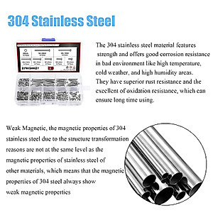 DYWISHKEY 310 Pieces M2 x 4mm/6mm/8mm/10mm/12mm/16mm/20mm, Stainless Steel 304 Hex Socket Head Cap Bolts Screws Nuts Kit with Hex Wrench