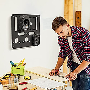 Riuog Battery Holder for Ryobi,Black Metal Wall Mount Bracket for Ryobi 18V Battery and Ryobi P118B Charger,3 Battery Holder and 2 Charger Holder for Tool Room and Garage