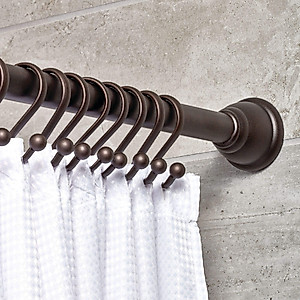 iDesign Metal Shower Curtain Hooks, The Axis Collection – Set of 12, Bronze