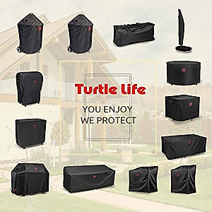 Turtle Life Patio Furniture Sets Cover, Heavy Duty Square Durable Waterproof Outdoor UV Resistant Anti-Fading Dining Table Chairs Furniture Cover, Black, 56"L x 56"W x 29"H