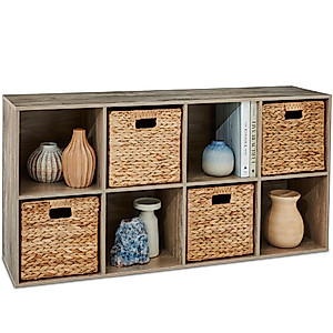 Best Choice Products 8-Cube Storage Organizer, 11in Shelf Opening, Bookcase, Display Shelf, Customizable w/ 3 Removable Back Panels – Greige