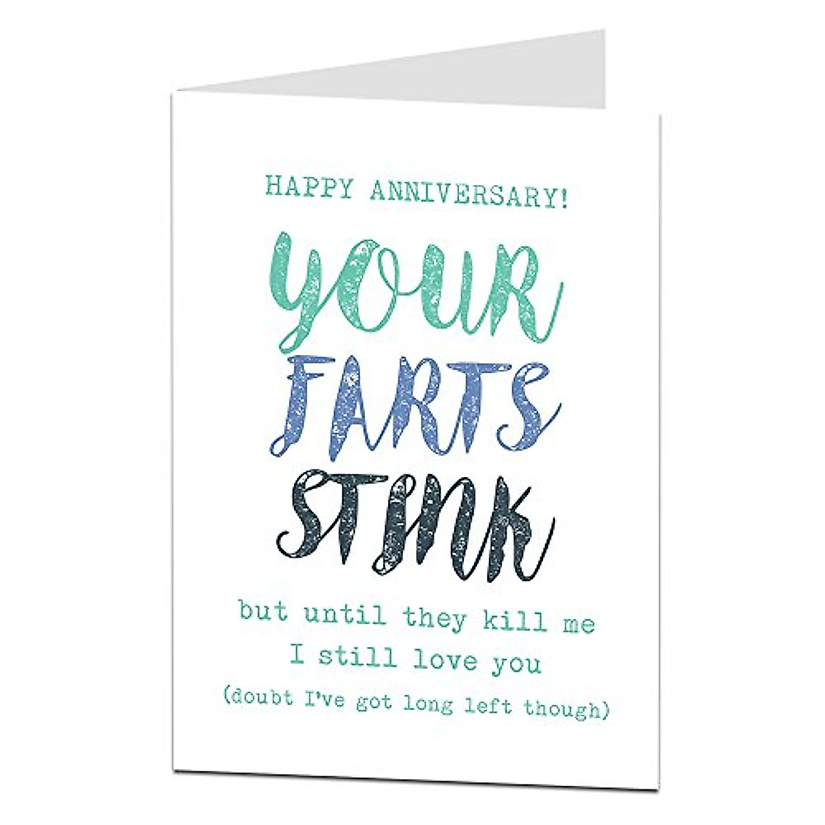 LimaLima Funny Anniversary Card Perfect For Wedding & 1st Boyfriends Husband Girlfriend Or Wife Rude Your Farts Stink Design