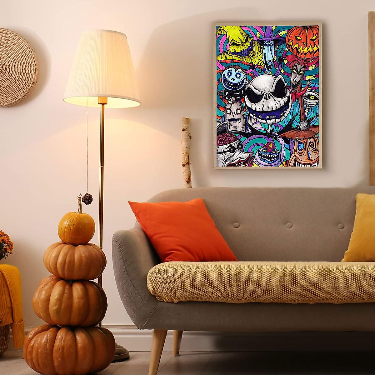 Nightmare Before Christmas Cross Stitch - Jack Needlepoint Counted Cross Stitch Kits for Beginners Adults Patterns Dimensions Embroidery Kits Arts and Crafts (11CT)