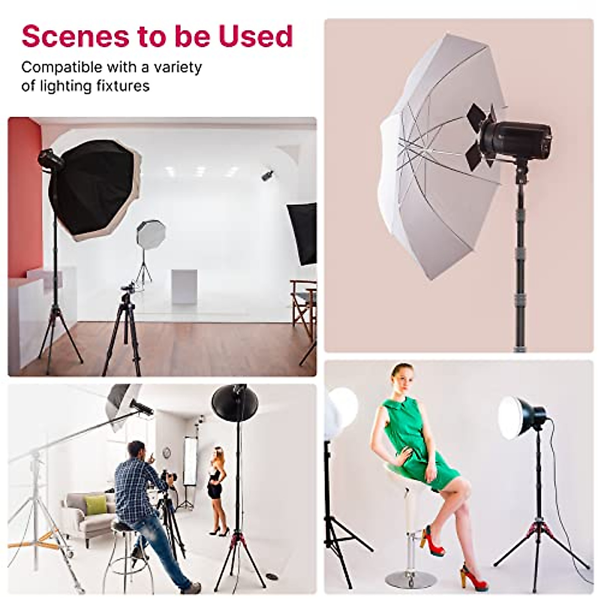 ULANZI Light Stand Carbon Fiber MT-49, Adjustable Tripod Stand for Photography with Phone Clip, 194cm/76.4inch Studio Sturdy Tripod for Speedlight Flash Softbox Strobe Light Camera with Carrying Bag