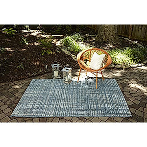 Momeni Rugs Como Contemporary Geometric Indoor Outdoor Area Rug, 9'10" X 13'2", Blue