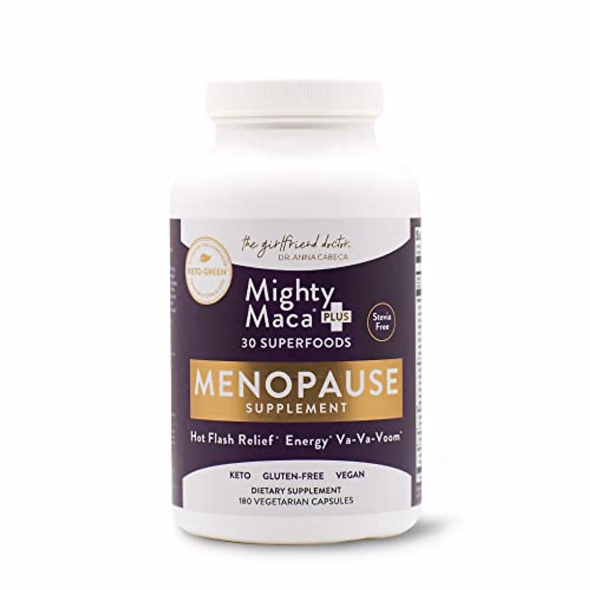 Mighty Maca Menopause Relief Capsules - by Physician Dr. Anna Cabeca, Plant-Based Superfood Nutrition Supplement for Women, Soothes Hot Flashes, Night Sweats, Hormone Balance, Aids Digestion