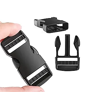 6 Pack 1" Buckle Quick Side Release Buckles Dual Adjustable No Sewing Clips Snaps Heavy Duty Plastic Replacement for Nylon Webbing Straps Backpack Fanny Pack Belt Dog Collars