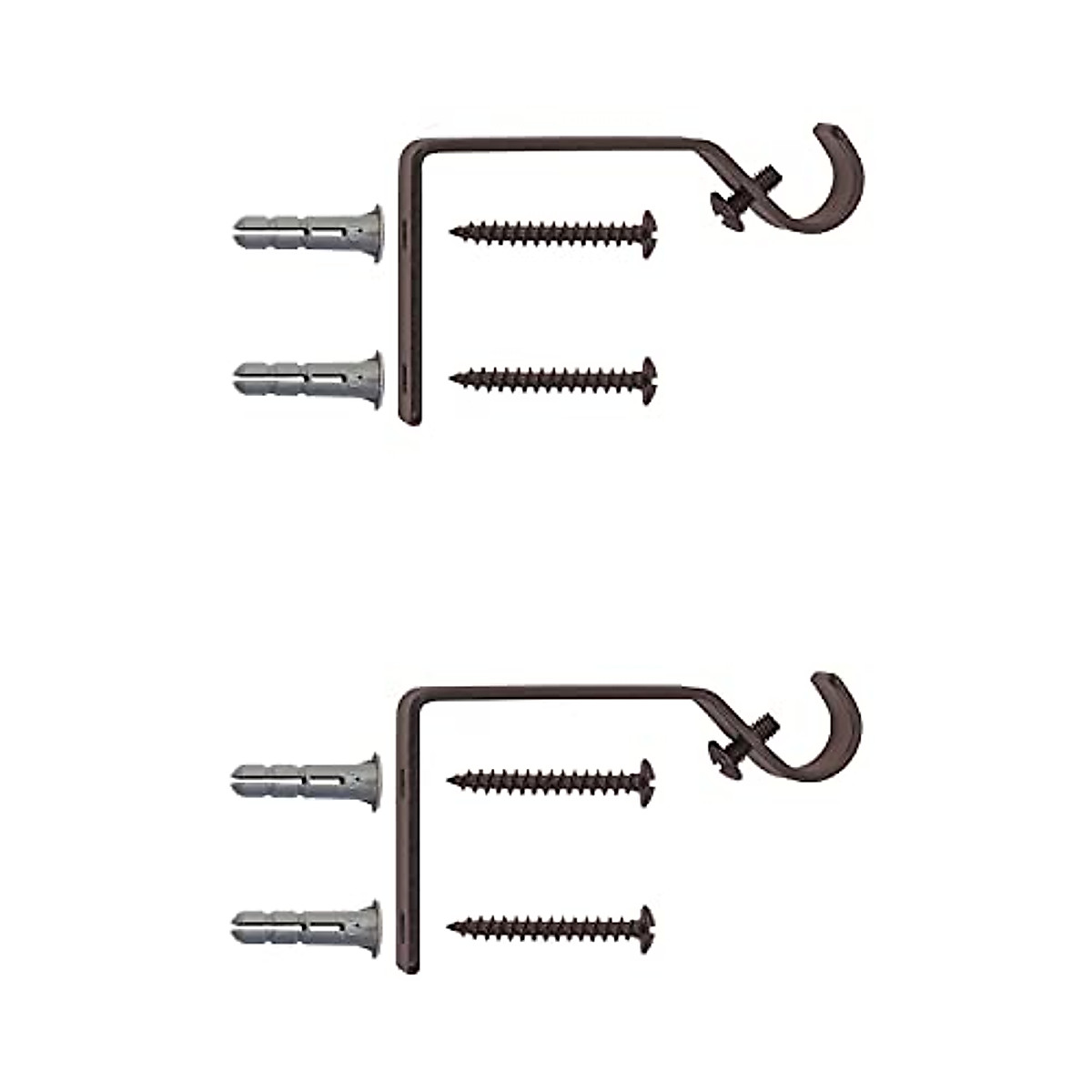 Interior Living 28-48 in. Petite Café Adjustable Knob End Curtain Rod, 1/2 in. Diameter, Brown