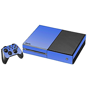 LidStyles Vinyl Protection Skin Kit Decal Sticker Compatible with Microsoft Xbox One Original Console (Blue Carbon Fiber)