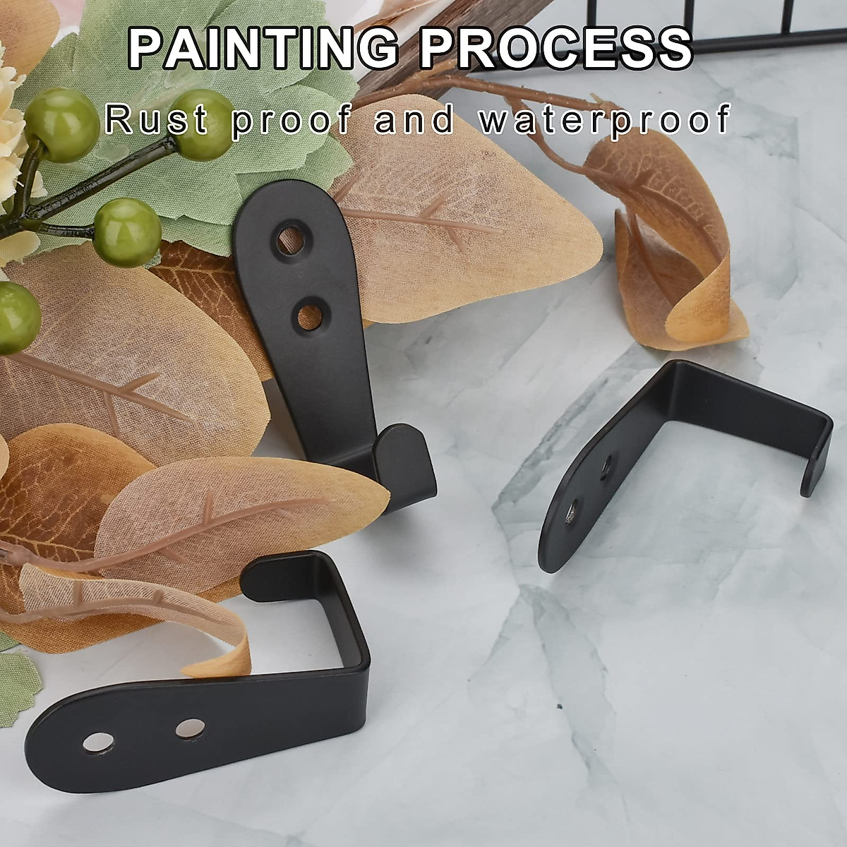 Sankoly 10 Pieces Individual Coat Wall Hook Heavy Duty Wall Hook Towel Hook with Screws and Anchor Black Wall Hooks for Kitchen, Bathroom, Bedroom, Foyers, Hallways