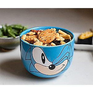 Sonic The Hedgehog Japanese Ceramic Dinnerware Set | Includes 14-Ounce Ramen Bowl and Wooden Chopsticks | Asian Food Dish Set for Home Kitchen | Fun Gamer Gifts