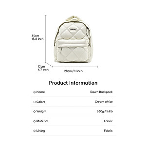 Amazing Song Puffer Quilted Backpack for Women, with Box Designer Waterproof Lightweight Puffy Daypack Travel Work