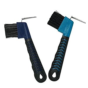 Weilan 2PCS Horse Hoof Pick Brush with Deluxe Soft GripTouch Rubber Handle,Partrade Hoofpick,Random Colors