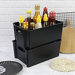 Yuright Pantry Stackable Organizer Bin, Plastic Freezer Storage Box, Set of 6, R