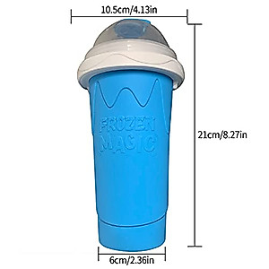 DIY Slushie Maker Cup, Quickly Frozen Cup Cooling Maker Cup, Portable Icy Silicone Cup Homemade Milk Shake Ice Cream Maker for Children and Family(Blue)