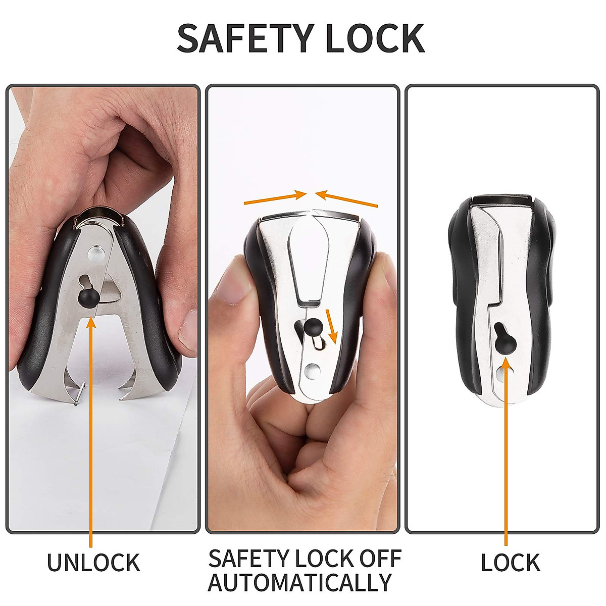 Staple Remover with Safety Lock, Staple Remover Tool, Staple Puller, Stapler Removers Pack of 2 (2)