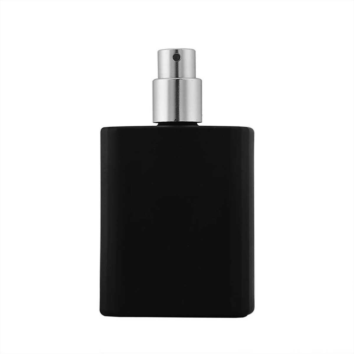 Enslz 50ml （1.69Oz） Thick Square Flint Glass Refillable Perfume Bottle, Square Portable Cologne Atomizer Empty Bottle with Spray Applicator For Travel (Black)