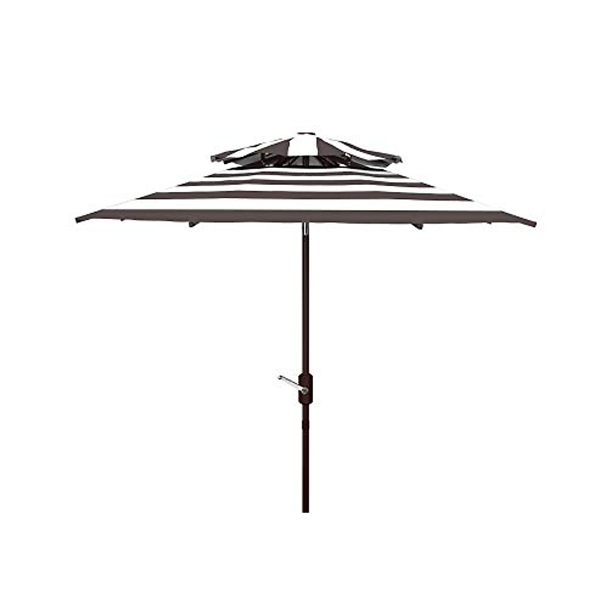 Safavieh PAT8204D Outdoor Iris Fashion Line Grey and White 9-Foot Double Top UV Protected Umbrella