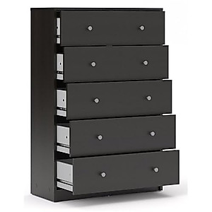 Tvilum 703292020 Portland 5 Drawer Chest, Coffee