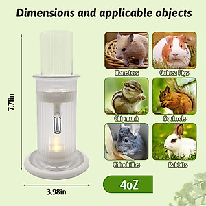 Hamiledyi Hamster Water Bottle with Lights Stand No Drip Small Animal Water Dispenser Pet Drinker Stand for Guinea Pig Mouse Gerbil Squirrel Small Animal Habitat Decoration (Green)