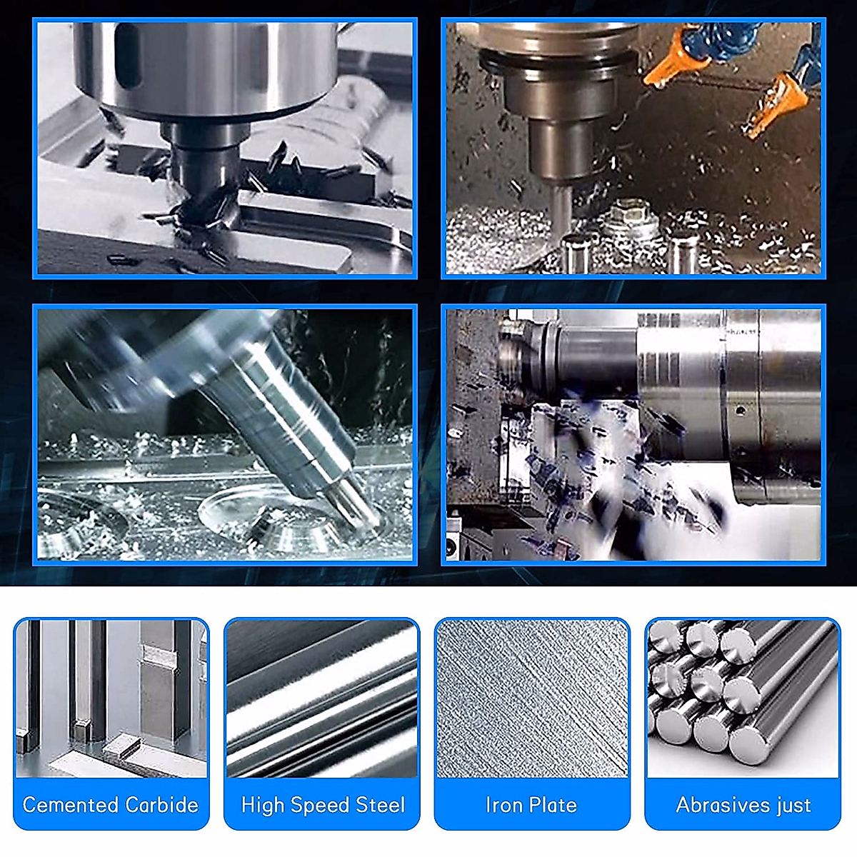 Utoolmart 5 Pcs Center Drill Countersink Lathe Bit Mill Tool, Combined Drills Plain Type Imperial, 1/4-inch Combined Countersinks Drills Set Tool, HSS-6542 Countersinks