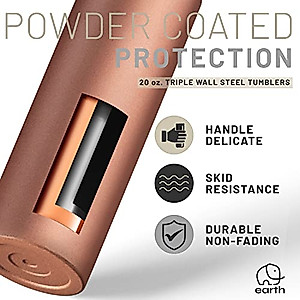 Earth Drinkware SKINNY TUMBLERS (4 pack) - 20oz Stainless Steel Double Wall Insulated Tumblers with Lids and Straws | Skinny Travel Mug, Straw Cleaner INCLUDED | Blanks For Vinyl Projects - Multi #1