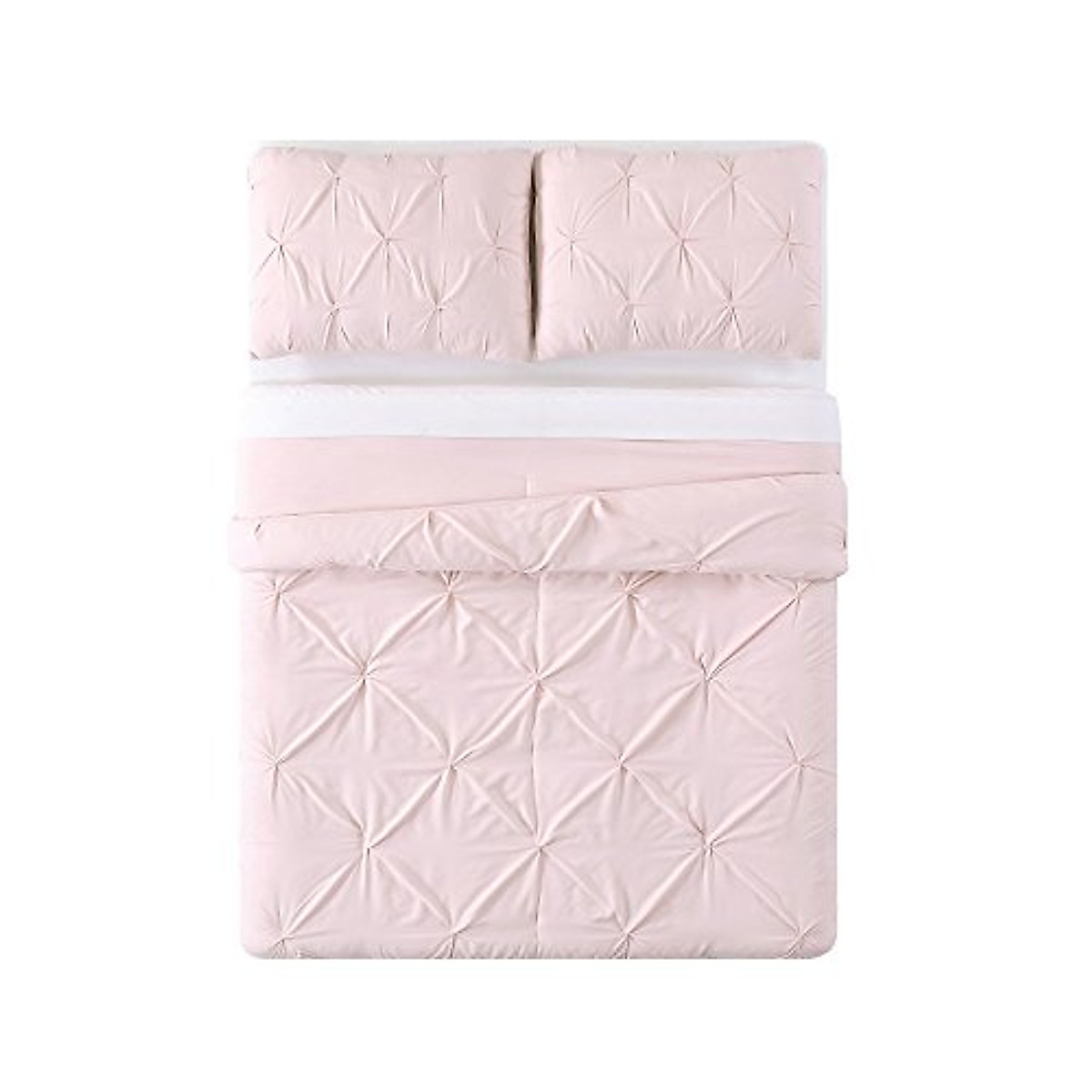 Truly Soft Everyday CS1969BSFQ-1500 Pleated Comforter Set, Blush, Full/Queen