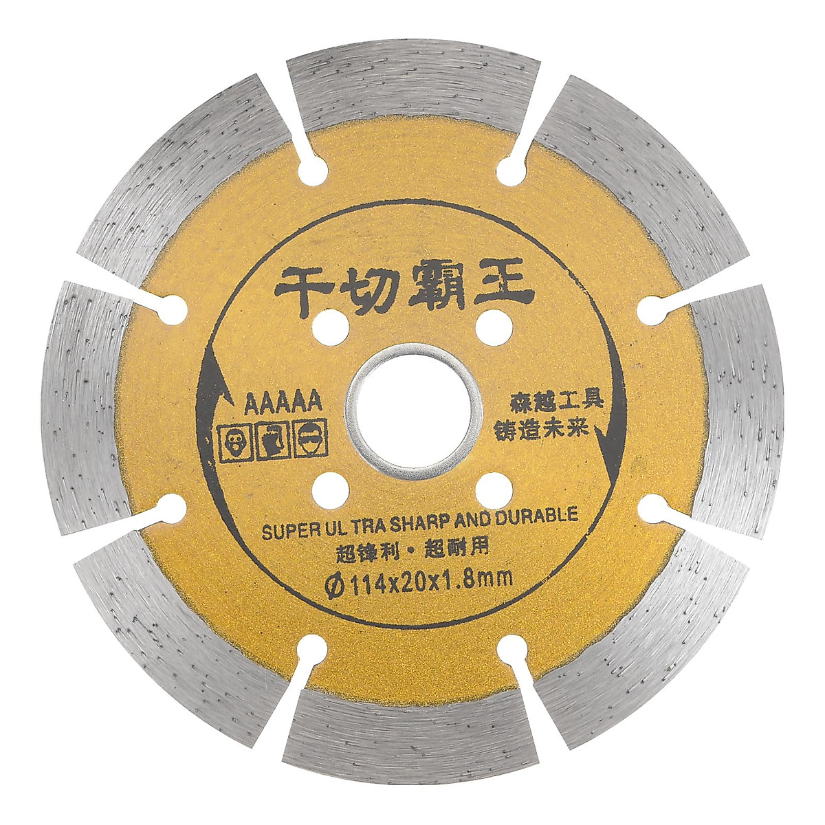 HARFINGTON Diamond Blade, 4.5" 114mm Segmented Rim Diamond Blades Segmented Saw Diamond Blade with 20mm Arbor for Angle Grinders for Cutting Concrete Stone Masonry Brick Block, Yellow