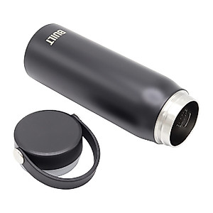 BUILT Cascade Double Wall Vacuum Insulated Stainless Steel Wide Mouth Water Bottle with Comfort Grip and Carry Handle Lid, 20 ounces