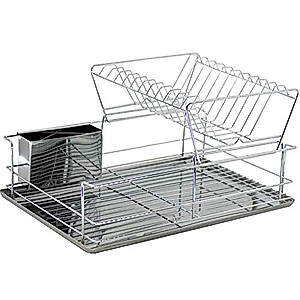 SDGH Stainless Steel Bowl Drain Rack - Double-Layer Tableware Storage Rack 47*33.5*32cm