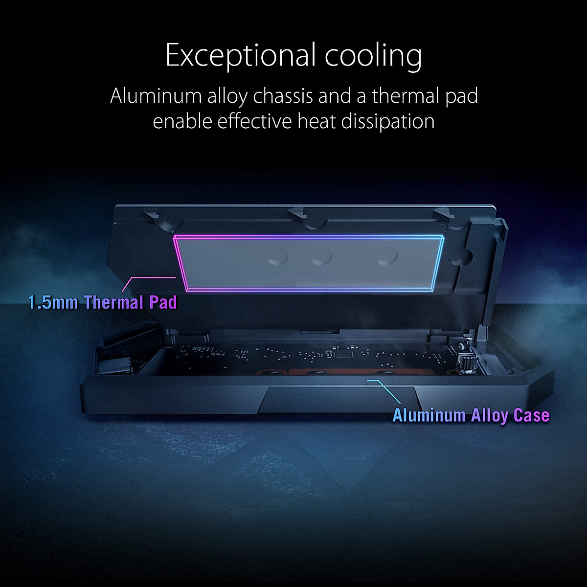 ROG Strix Arion S500 Portable SSD - USB-C 3.2 Gen 2, NVMe SSD with DRAM, up to 1050 MB/s transfers, 256-bit AES Disk, 500 GB Capacity, NTI Backup Now EZ Software, Aura Sync