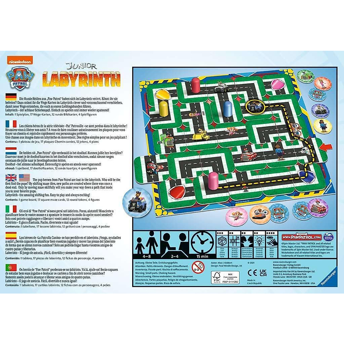 Ravensburger PAW Patrol Labyrinth Junior Game | Engaging Brain Teaser for Kids Ages 4 and Up | Classic Moving Maze Puzzle Game | Featuring Beloved PAW Patrol Characters