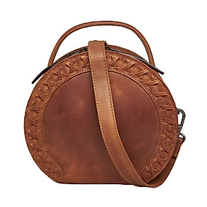 Lady Conceal Oaklee Concealed Carry Crossbody - Womens Locking Concealed Carry Purse - Crossbody Bag with Gun Holster (Cognac)