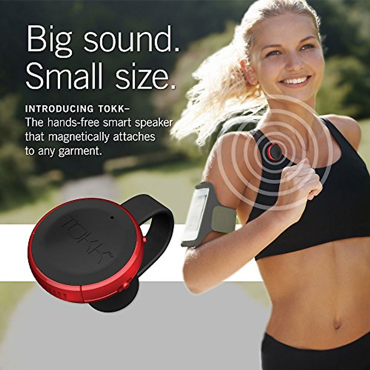 TOKK Smart Wearable Assistant Hands-Free Bluetooth Speaker Phone, Red
