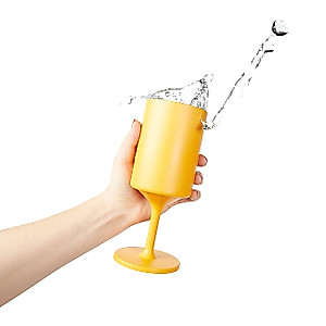 Knork Eco Party Bundle, Party Cup Outdoor Wine Glass, Single, Stem, Orange