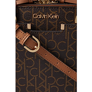 Calvin Klein Danica Satchel Brown/Khaki/Caramel One Size