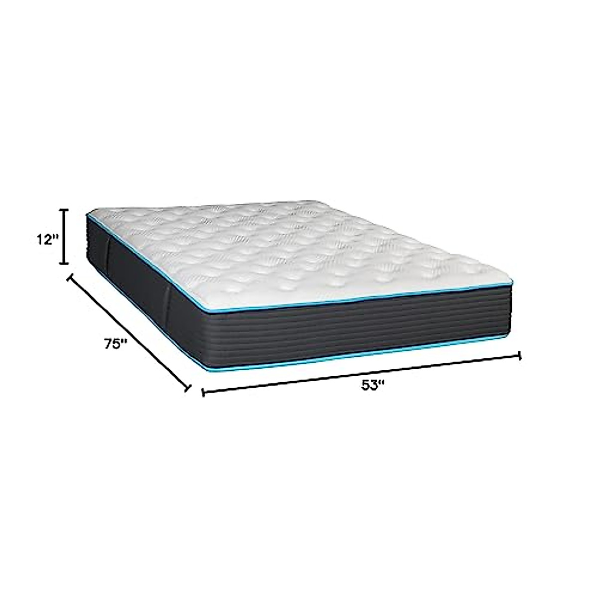 Swiss Ortho Sleep 12" Inch Individually Wrapped Coil Pocket Spring Hybrid Mattress, Bed-in-a-Box, CertiPUR-US Certified Foam, Full