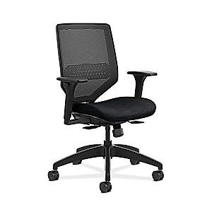 HON HONSVM1ALC10TK Solve Mid Task Chair with Mesh Back and Adjustable Lumbar Support, in Ink (HSLVTMMKD), Black