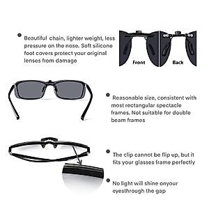 DAUCO Clip On Sunglasses Polarized Clip On Sunglasses Over Prescription Glasses Non-Flip Up