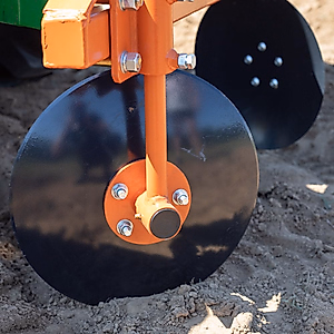 Titan Attachments 3 Point 48" Adjustable Disc Bedder Fits Cat 1 Tractors, Quick Hitch Compatible, Cultivator Garden Bedder and Hiller Attachment, 16" Disc Blades for Outdoor Field Work