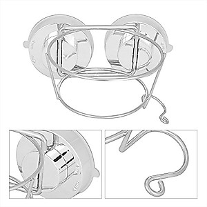 MAGT Hair Dryer Holder, Stainless Steel Suction Cup Wall Mounted Hair Dryer Stand for Bathroom