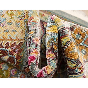 Unique Loom Baracoa Collection Area Rug - Marta (10' x 13' 1" Rectangle, Multi/ Burgundy)