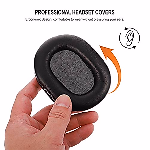 SOLUSTRE Wireless Headphones Wireless IEM 2pcs Headphone Replacement Pads Leather Headset Earpad Compatible for ATH- MSR7 - M50 - M50cwh (Leather) Headphones Wireless Headphones Wireless