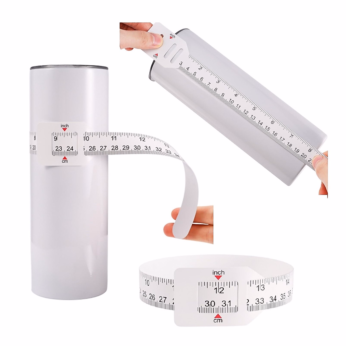 2 Pack Sublimation Blanks Tumblers Measurer,Measur Circumference and Height of Your Skinny and Straight Cups for Heat Press Sublimation Blanks Tumblers.