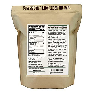 Anthony's Premium Buttermilk Powder, 1.5 lb, Gluten Free, Non GMO, Made in USA, Keto Friendly, Hormone Free