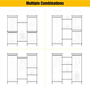 Hestiasko M3 Wire Garment Rack Heavy Duty Clothes Rack with 8 Tiers Adjustable Wire Shelving and 4 Hanging Rods/Freestanding Metal Wardrobe Closet Max Load 800lbs 68.5" L X 17.8" W X 75.0" H