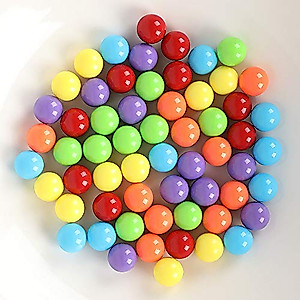Witlans 60pcs Chinese Checker Game Replacement Balls,6 Solid Color 14mm Acrylic Game Marbles for Chinese Checker,Marble Run, Marbles Game,Aggravation Game,Traditional Marbles Games