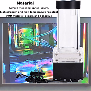 Pump/Reservoir Combo,800L/H PC Water Cooling Integrated Mute,G 1/4" Thread Port PC CPU Water Cooling System Heat Exchanger Tool(17cm-Black)